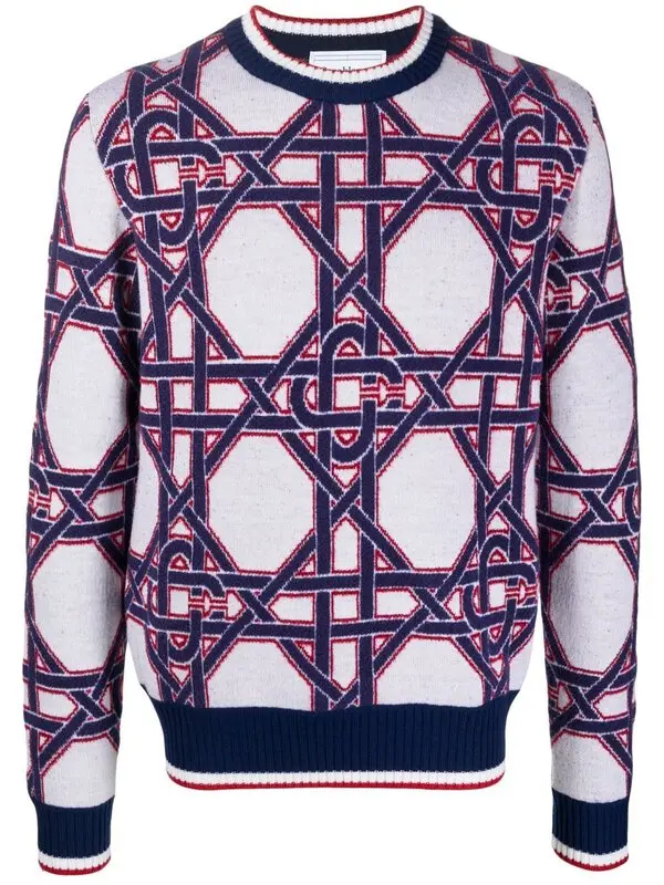 Casablanca Intarsia-knit Logo Jumper - White