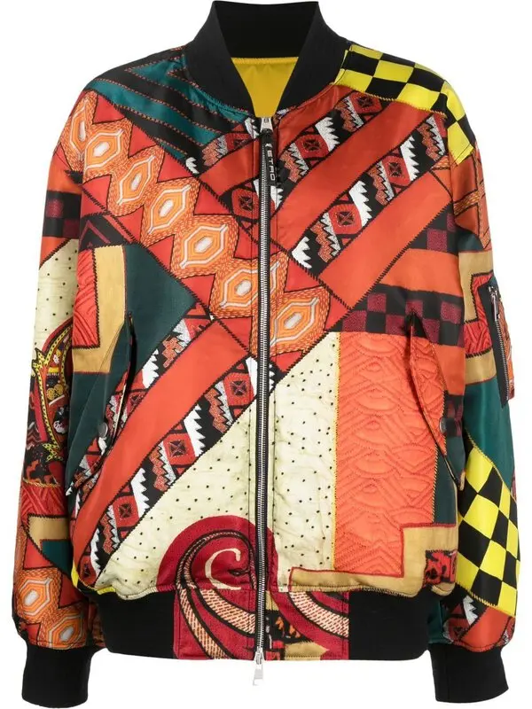 Etro Patchwork Reversible Bomber Jacket - Orange