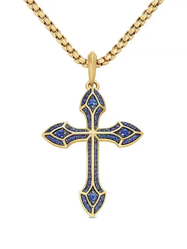 David Yurman 18k Yellow Gothic Cross Amulet