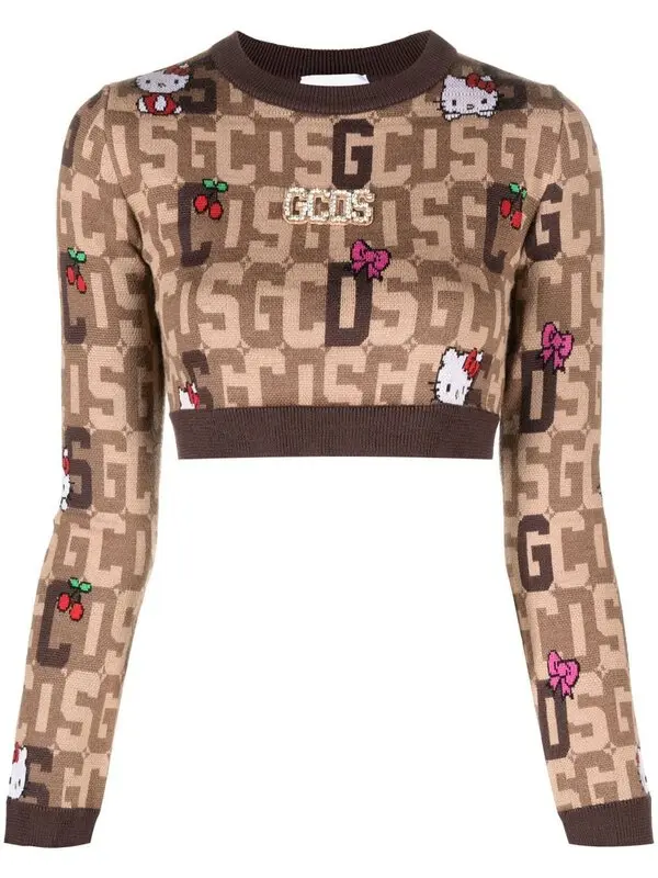 Gcds X Hello Kitty Knitted Crop Top