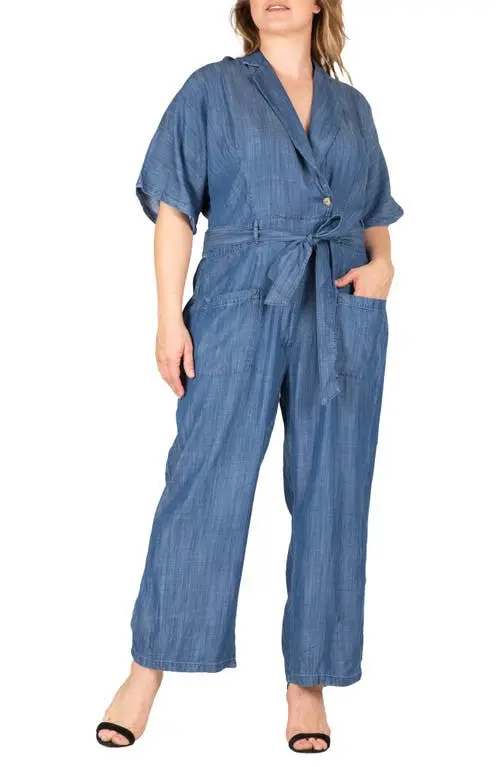 STANDARDS & PRACTICES Tie Waist Denim Jumpsuit