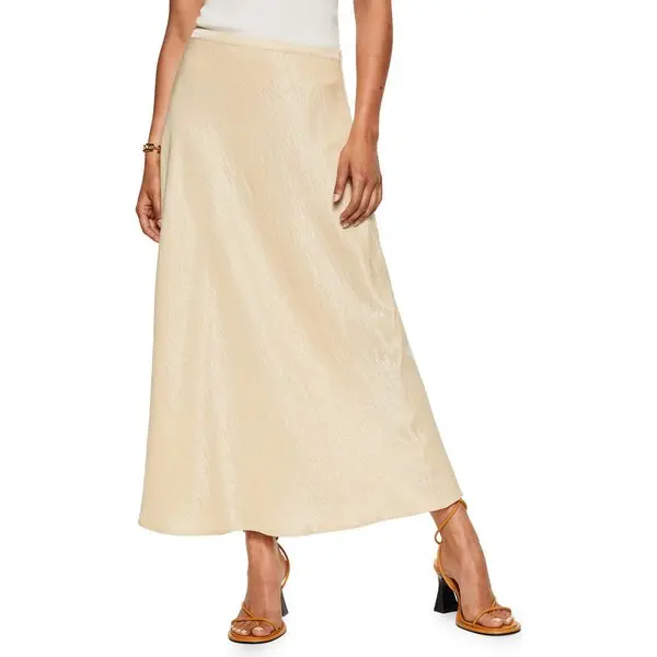 Mango Textured Satin Maxi Skirt