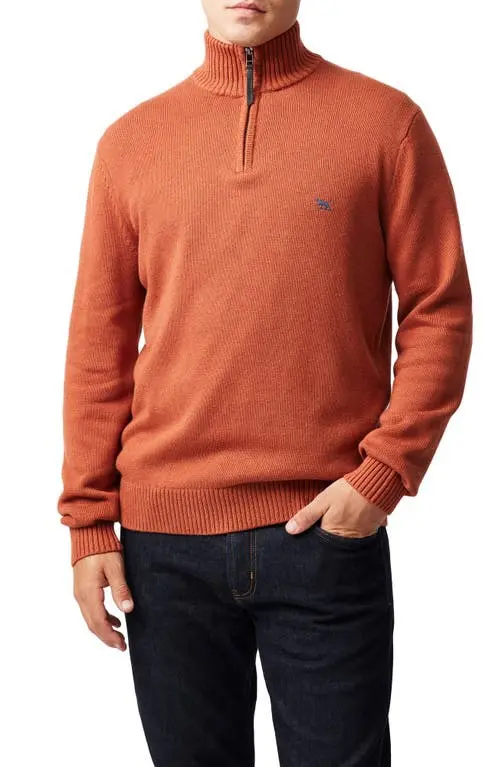 Rodd & Gunn Merrick Bay Quarter Zip Sweater - Rust