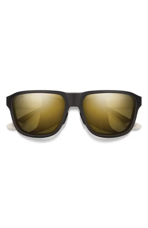 SMITH Embark 58mm Chromapop™ Polarized Square Sunglasses - Matte Black/gardenia White