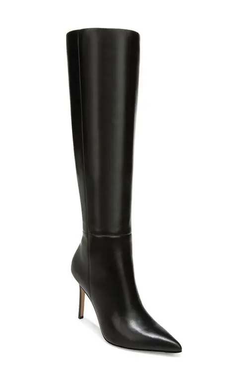 Veronica Beard Lisa Knee High Leather Boot - Black Leather