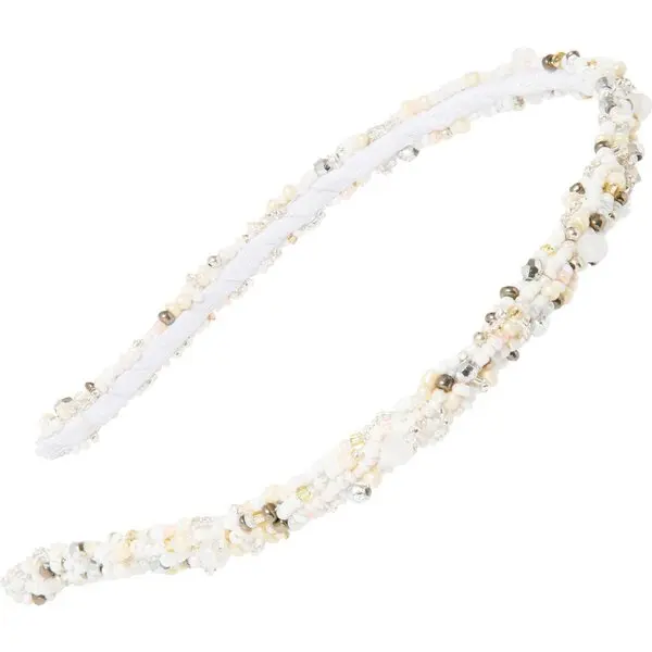 L. Erickson Positano Beaded Headband - White Multi