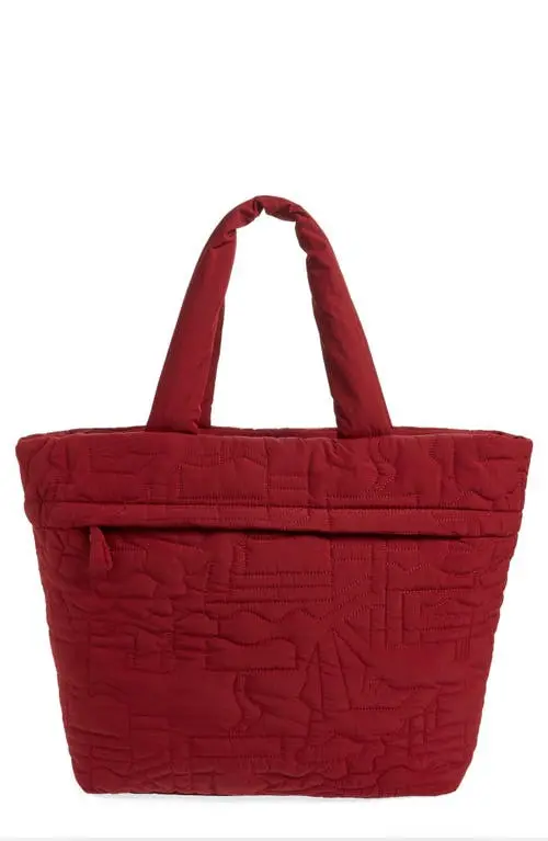 Topshop Nyla Quilted Tote Bag In Red 30% Off Editorialist