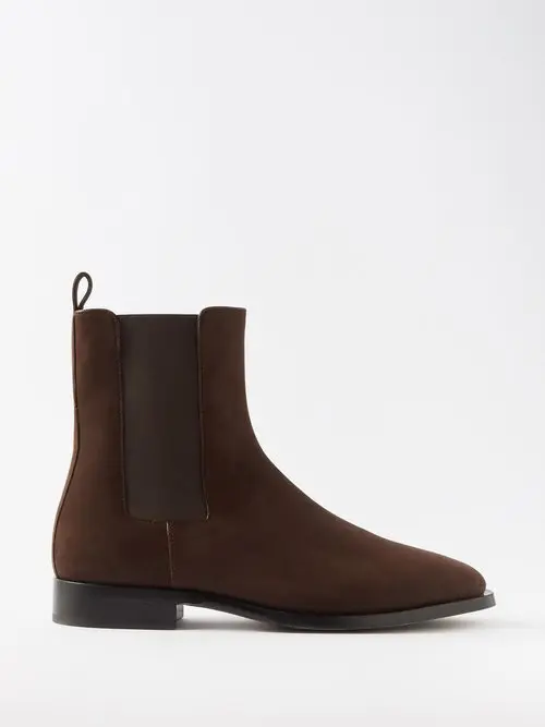 Buy THE ROW Grunge Suede Chelsea Boots - Brown At 50% Off | Editorialist