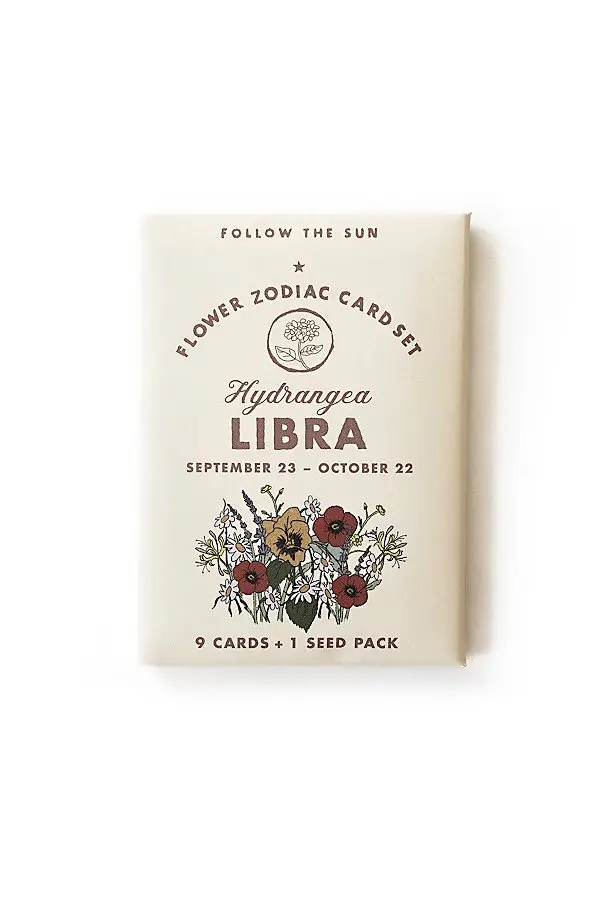 THREE POTATO FOUR Flower Zodiac Sticker Card Set - Libra