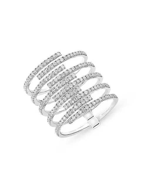 Messika Gatsby 18k & Diamond Cage Ring - White Gold | Editorialist