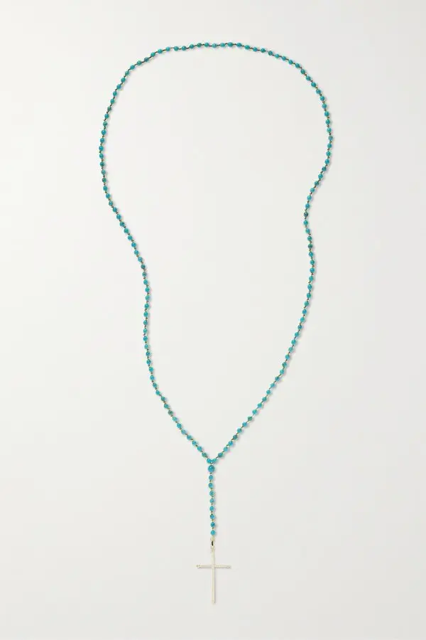 DIANE KORDAS 18-karat Turquoise And Diamond Necklace