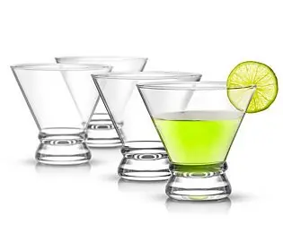 JOYJOLT Afina Set Of 8-oz Crystal Stemless Martini Lasses