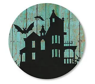 COURTSIDE MARKET Haunted House 12' X 12' Circul Ar Board