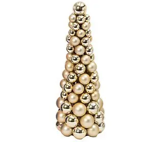 GERSON INTERNATIONAL 18 In H Gold Ornament Cone Tree Gerson Co