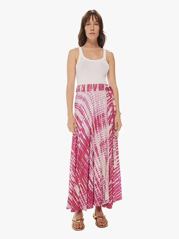 Natalie Martin Lulu Maxi Tie Dye Skirt Pink Editorialist