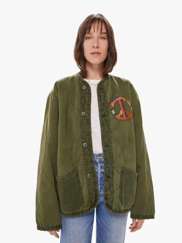 DR. COLLECTORS Quilted Vintage Twill Jacket Army - Green | Editorialist