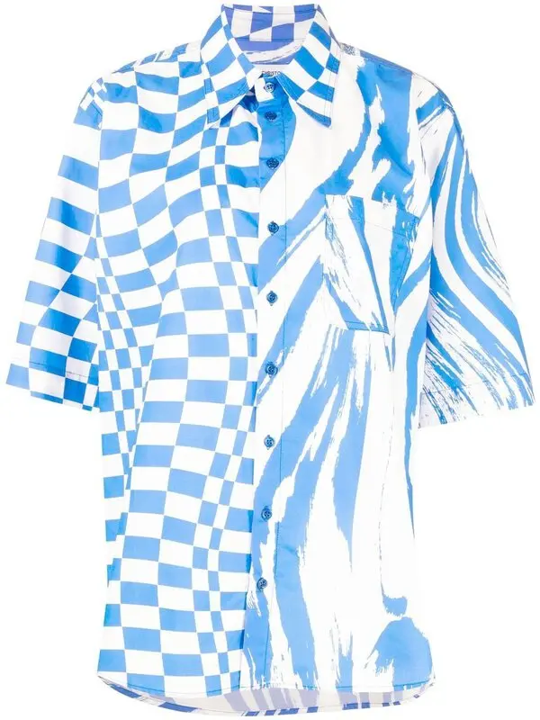 Christopher John Rogers Mix-print Oversized Shirt
