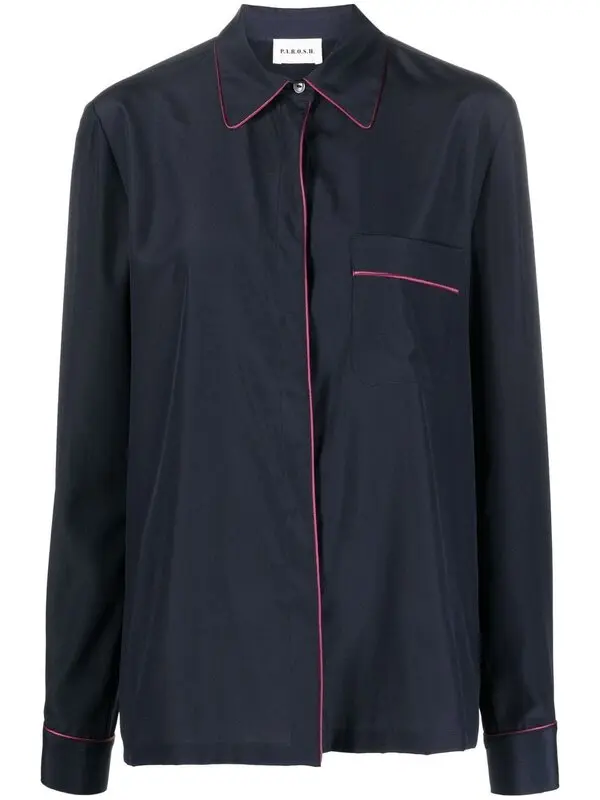 P.a.r.o.s.h Seam-detail Button-up Shirt - Blue