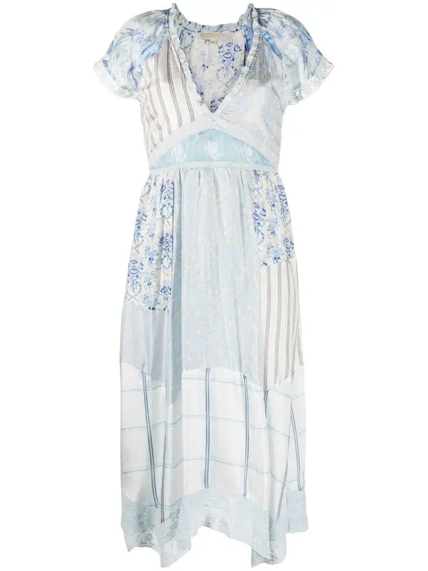 LoveShackFancy Patchwork Midi Dress