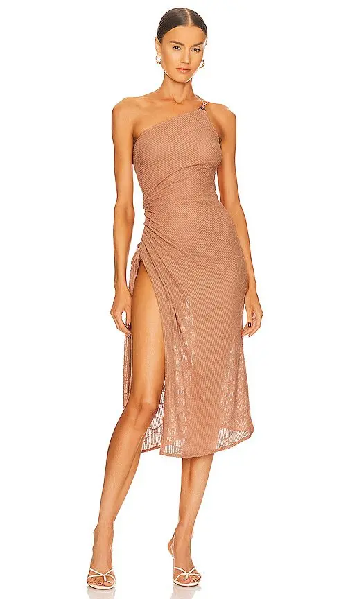 Camila Coelho Kiara Midi Dress In Brown In Clay - 30% Off | Editorialist