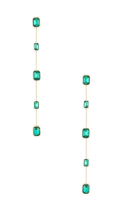 Ettika Drop Earrings - Green Gems