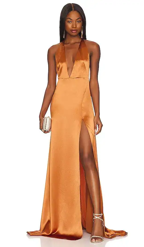 huda orange dress Sau Lee Huda Dress In Burnt Orange In Copper - 59% Off