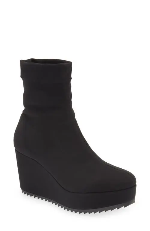 PEDRO GARCIA Urbana Wedge Bootie - Black 2-way Stretch