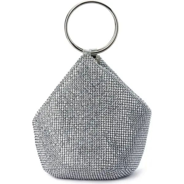 OLGA BERG Ellie Crystal Mesh Bag - Silver