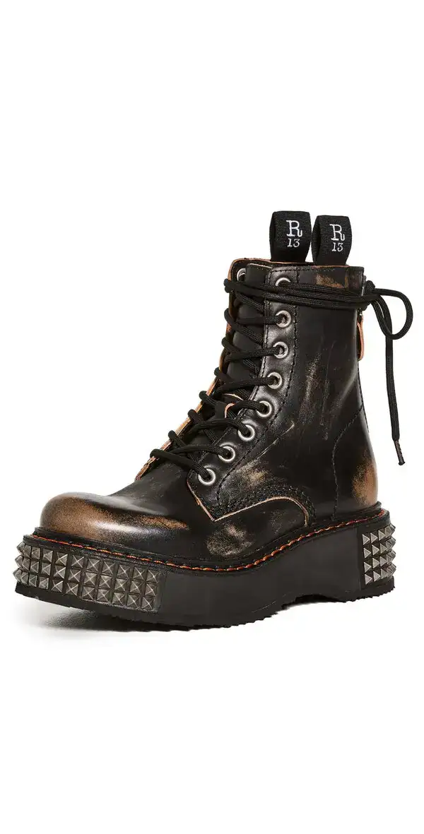 R13 Single Stack Boots With Stud Sole - Remove | Editorialist