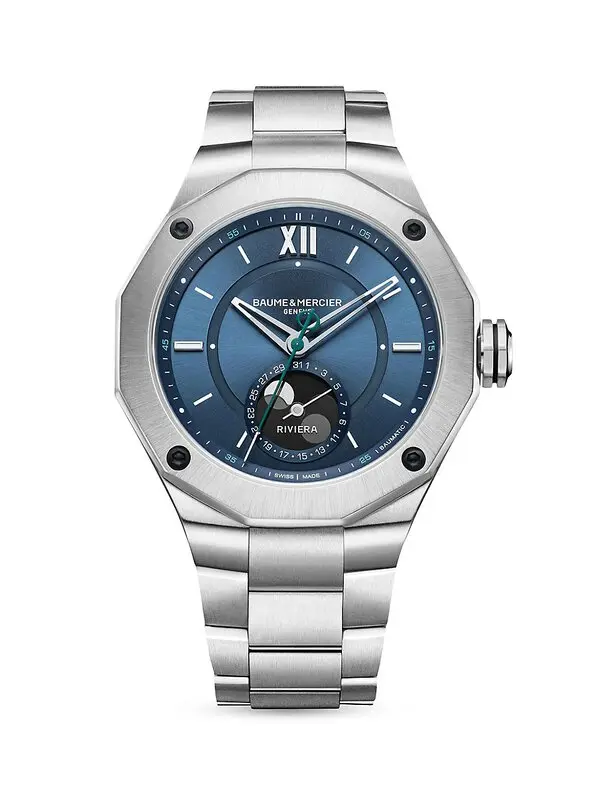 Baume & Mercier Riviera Stainless Moon-Phase Watch - Steel | Editorialist