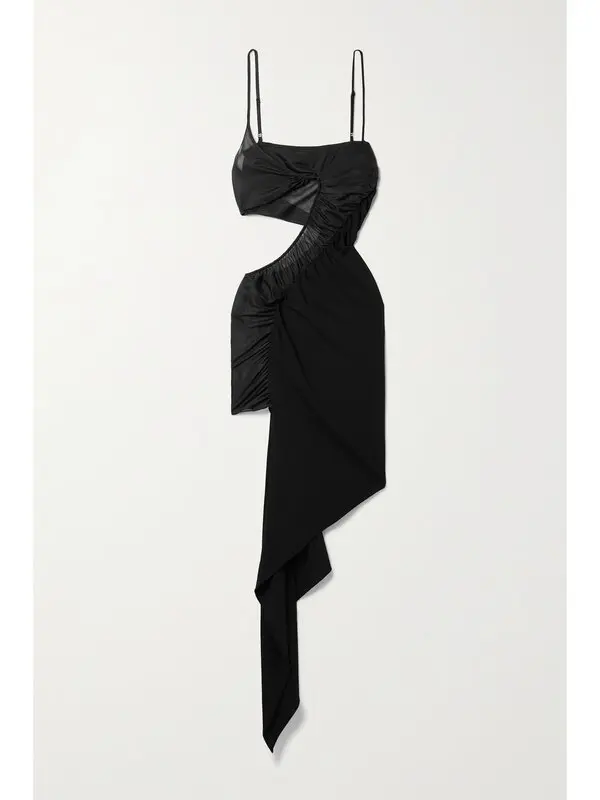 Mugler Asymmetric Cutout Mini Dress In Black - 50% Off
