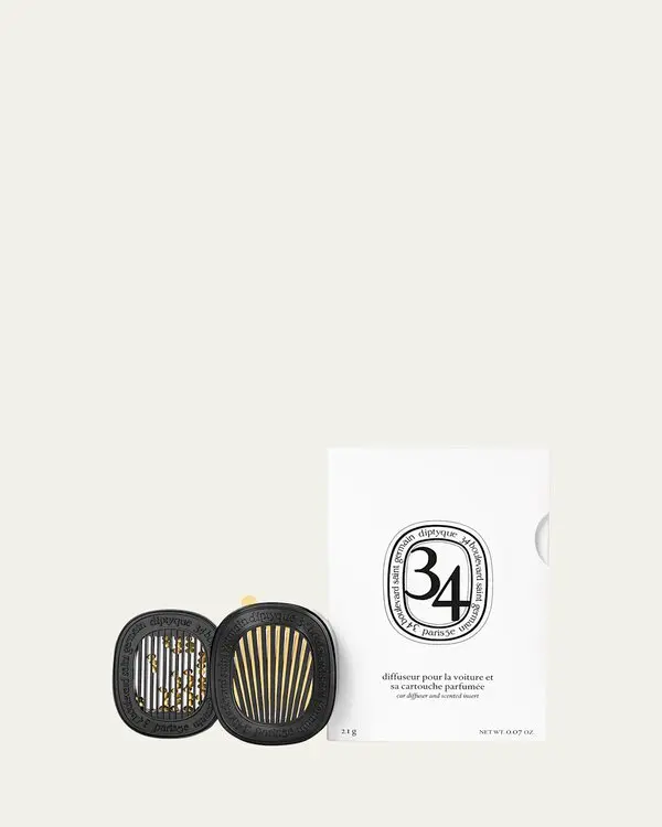 DIPTYQUE 34 Boulevard Saint Germain Car Fragrance Diffuser And Refill Insert Set, 0.07 Oz