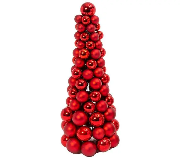 GERSON INTERNATIONAL 18 In H Red Ornament Cone Tree Gerson Co