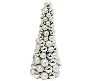 GERSON INTERNATIONAL 18 In H Silver Ornament Cone Tree Gerson Co