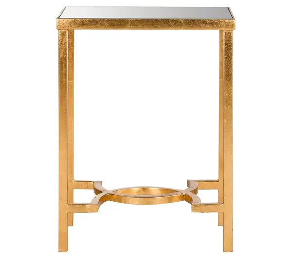 SAFAVIEH Mita Mirror Top Gold Leaf End Table
