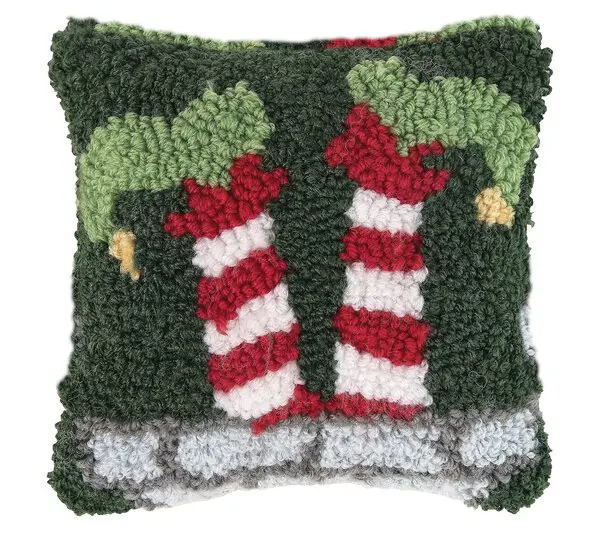 VALERIE PARR HILL 8' X 8' Elf Hooked Throw Pillow Valerie
