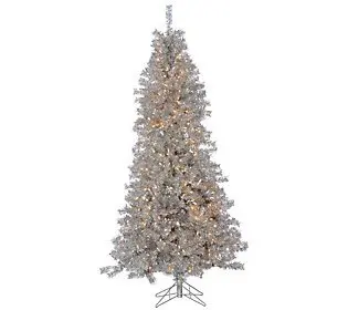 GERSON INTERNATIONAL 7.5ft Silver Curly Tinsel Tree Gerson Co