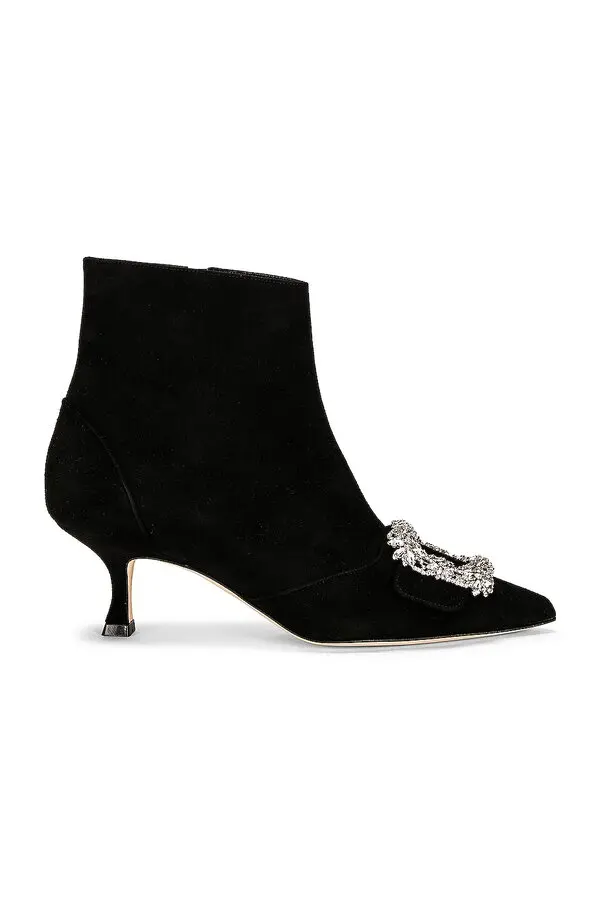 Manolo Blahnik Suede Baylow Jewel 50 Boots