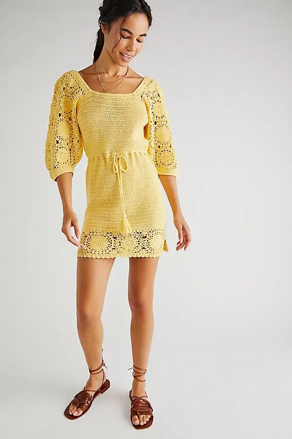 Spell Let The Sunshine In Mini Dress - Citron | Editorialist