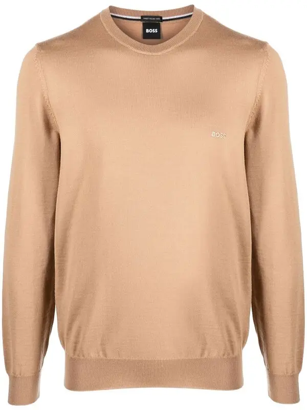 Hugo Boss Virgin Wool Jumper - Neutrals