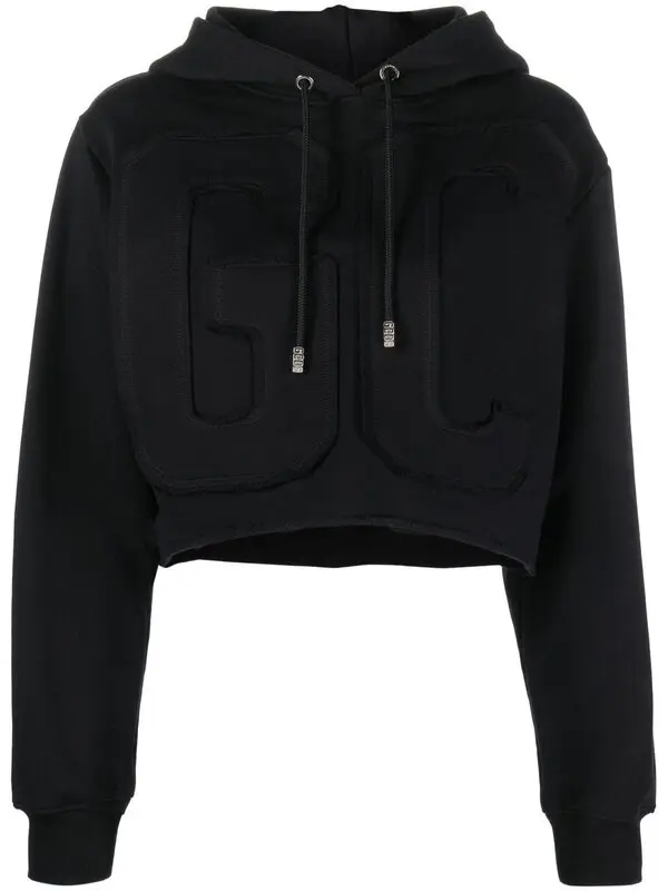 Gcds Logo-patch Cropped Hoodie