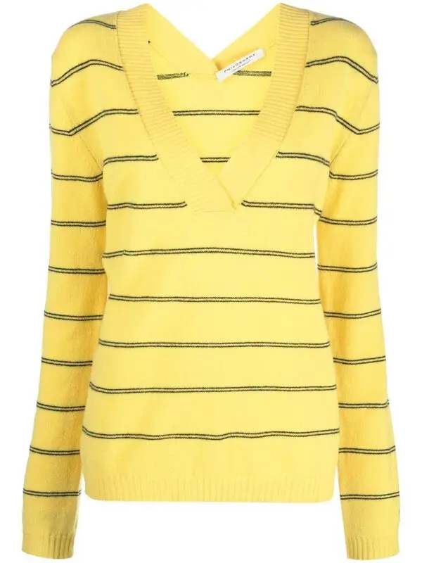 Philosophy Di Lorenzo Serafini Striped V-neck Jumper