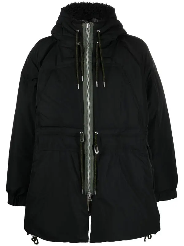 Sacai Padded Zip-up Parka - Black