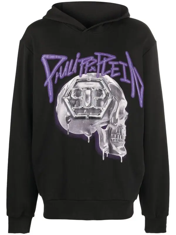 Philipp Plein Skull-print Hoodie - Black