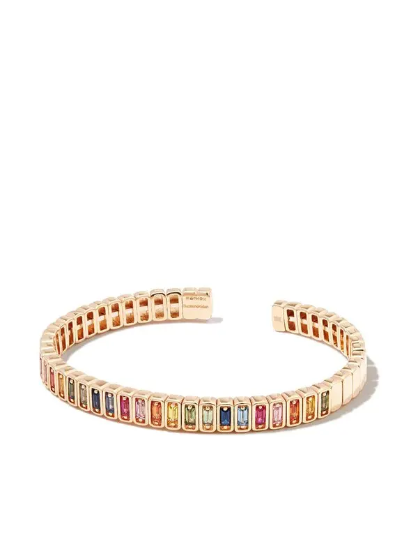 SUZANNE KALAN 18kt Yellow Rainbow Sapphire Bangle