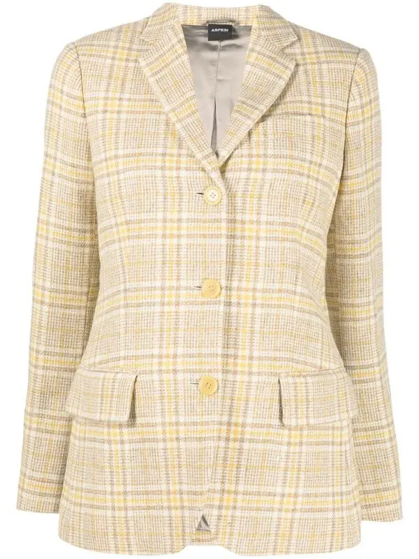 Aspesi Checked Single-breasted Blazer