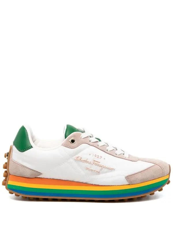FERRAGAMO Rainbow-soled Low-top Sneakers