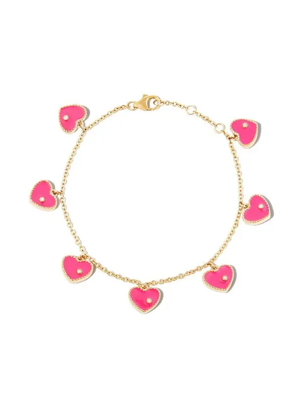 Yvonne Léon 9kt Yellow Enamel And Diamond Bracelet