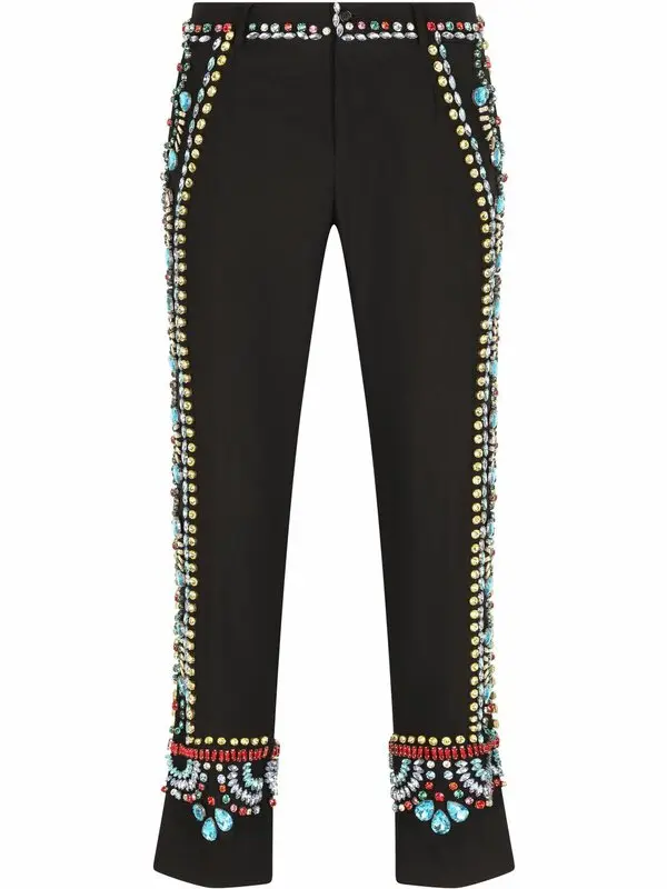 Dolce & Gabbana Crystal-embellished Wool Trousers