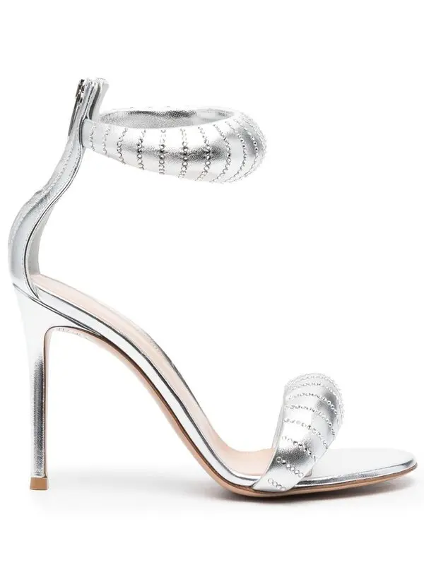 GIANVITO ROSSI Crystal-embellished Metallic Sandals
